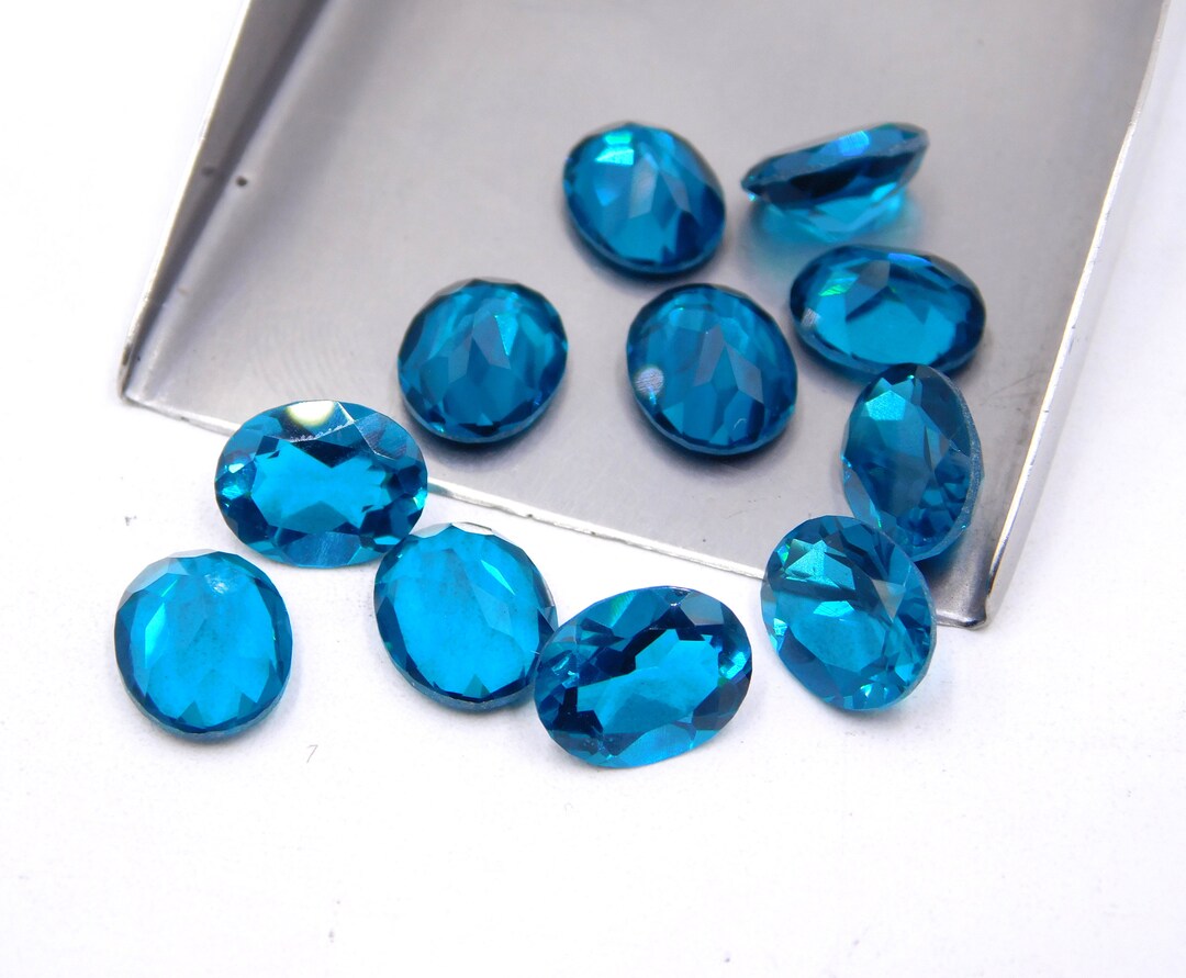 8x10 MM London Blue Topaz Oval Cut Loose Gemstone,lab Created Blue ...