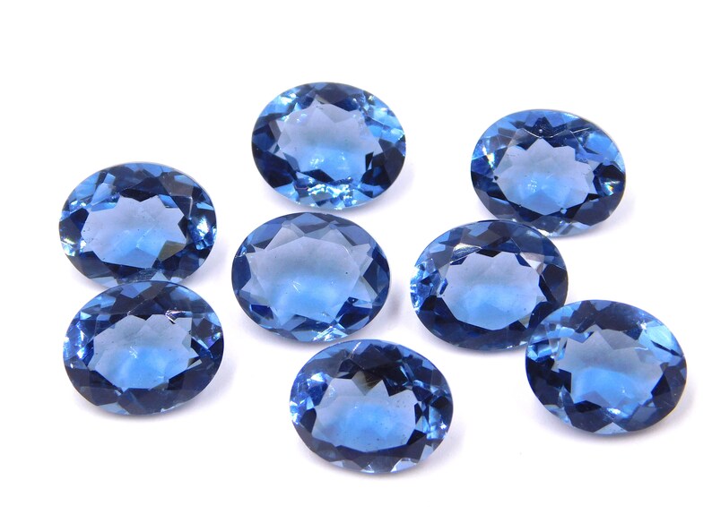 9x11 MM Lab Created Iolite Oval Cut Lot Loose Gemstone, Faceted Oval ...