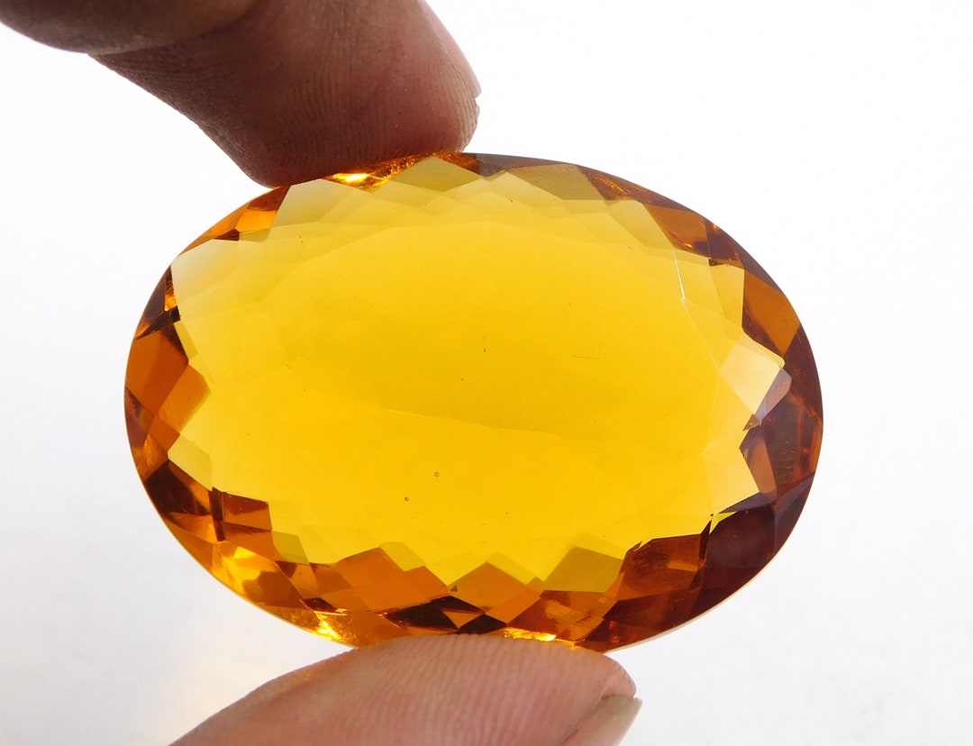 30X40 MM Faceted Citrine Oval Cut Loose Gemstone,lab Created Citrine ...