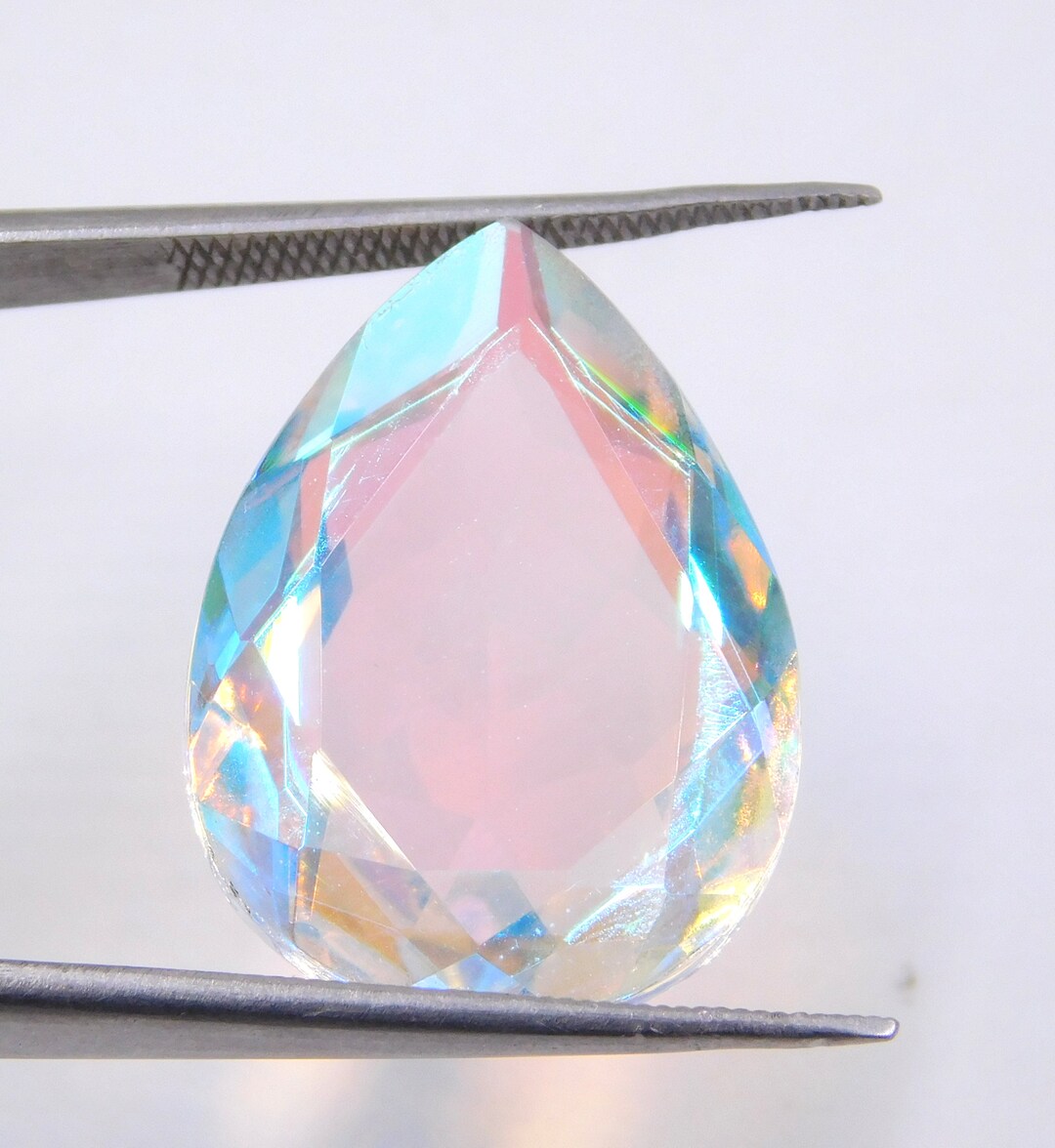 Flashing Rainbow Fire Mystic Topaz Pear Cut Loose Handmade Gemstone ...