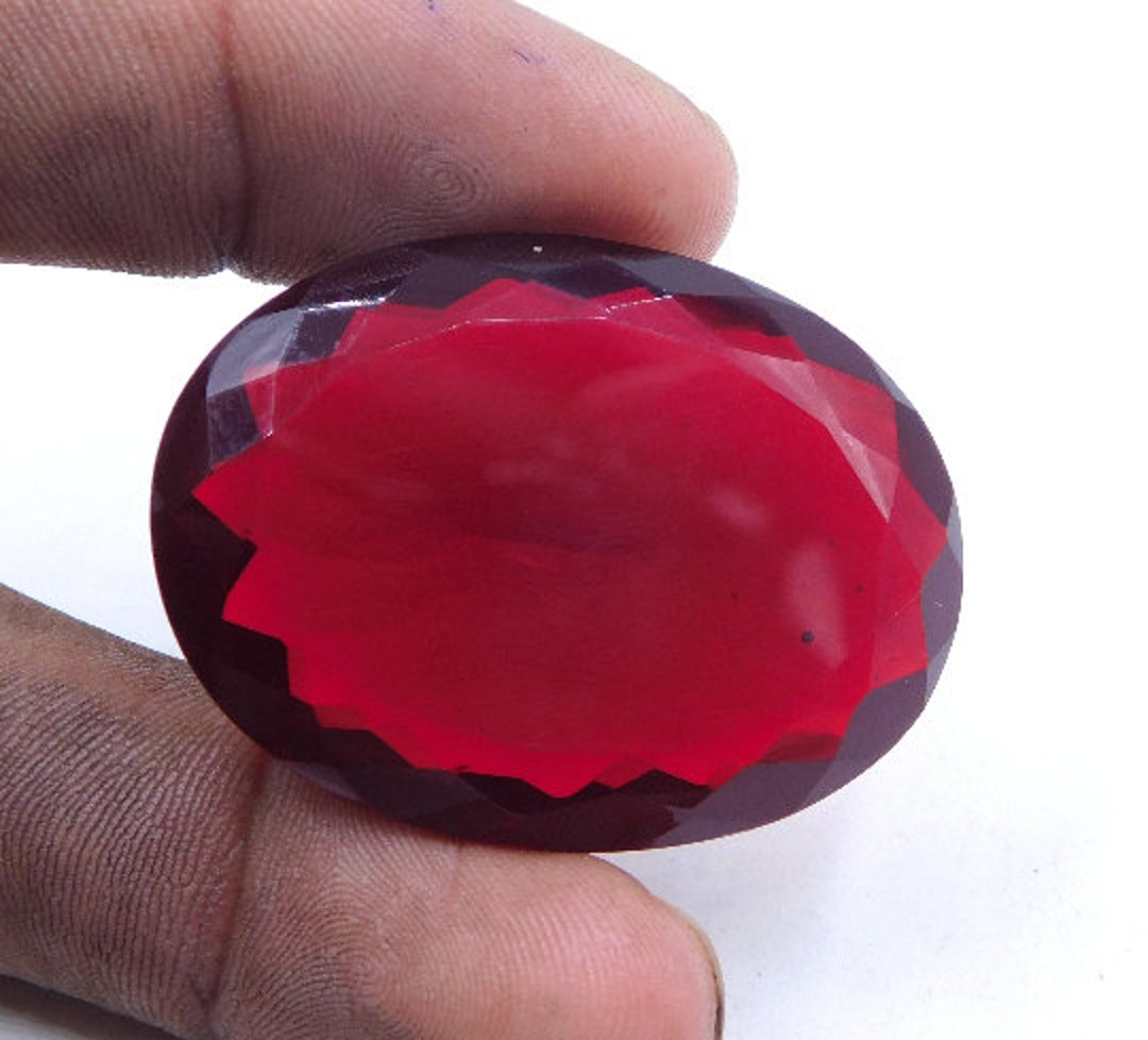 Lab Created Garnet Oval Cut Loose Gemstone, 1 Pieces 18X25 MM Oval ...