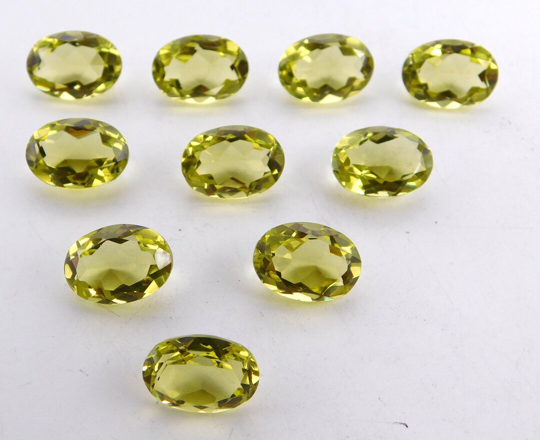12X16 MM Lemon Quartz Oval Cut Lot Loose Gemstone, Faceted Lemon Quartz ...