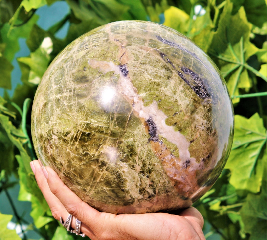 Truly Beautiful Huge 220MM Green Vesuvianite Stone Quartz Stone Healing ...