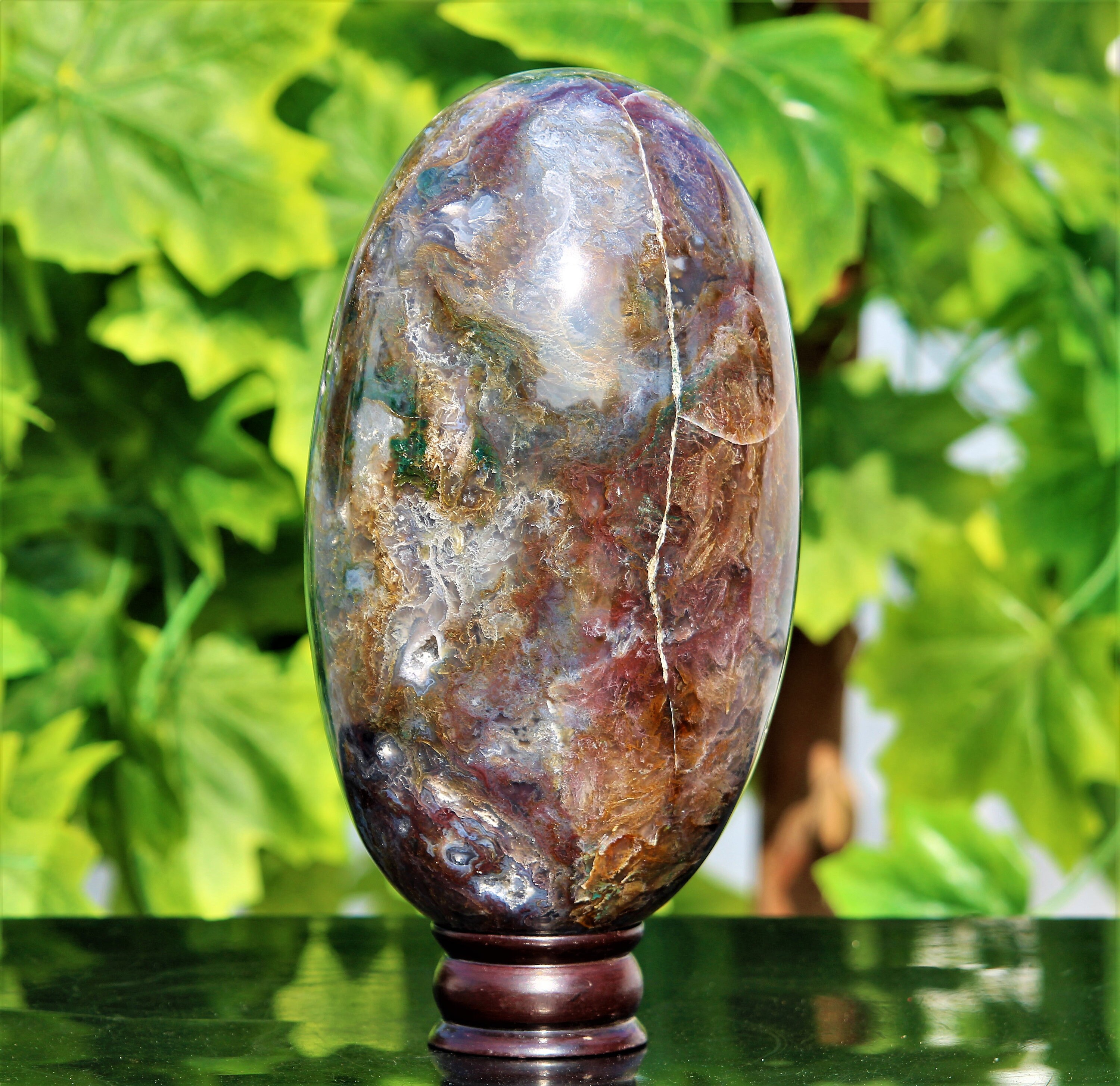 Beautiful Large 225MM Moss Agate Stone Healing Charged | Etsy