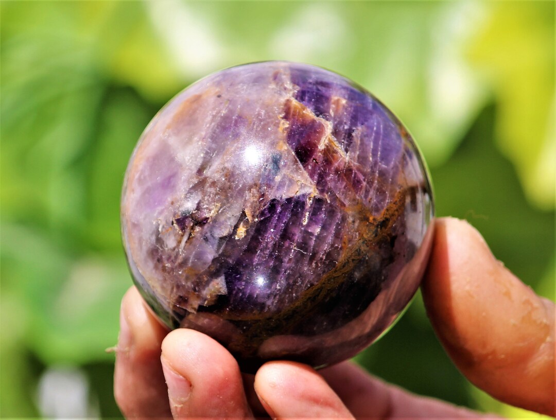 Amazing Large 60MM Natural Blue Amethyst Stone 55MM Healing Reiki Aura ...