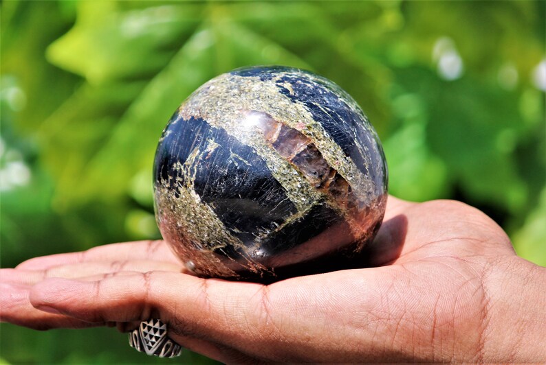 Beautiful Large 85MM Black Biotite Stone Healing Charged - Etsy
