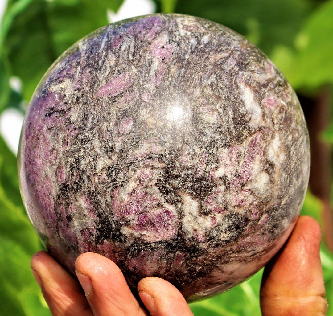 Large 100MM Scaral Chakra Ruby in Matrix Stone Sphere Healing Charged ...