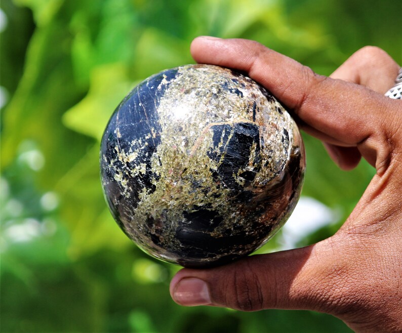 Beautiful Large 85MM Black Biotite Stone Healing Charged - Etsy