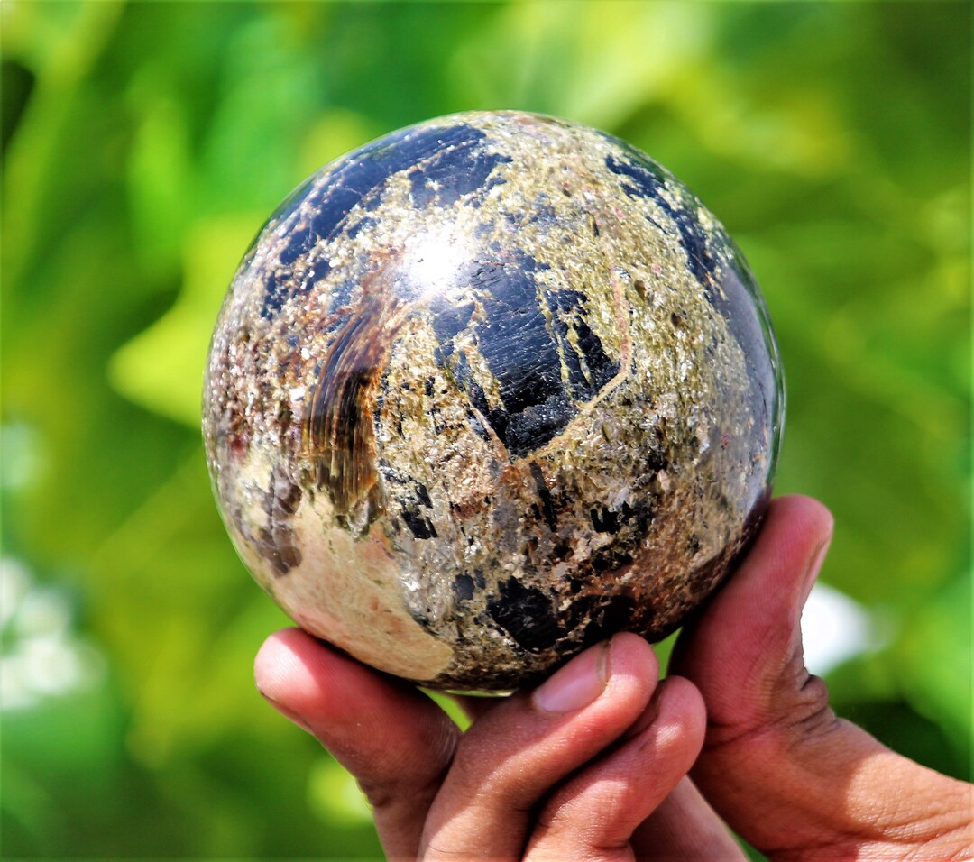 Beautiful Large 85MM Black Biotite Stone Healing Charged Metaphysical ...