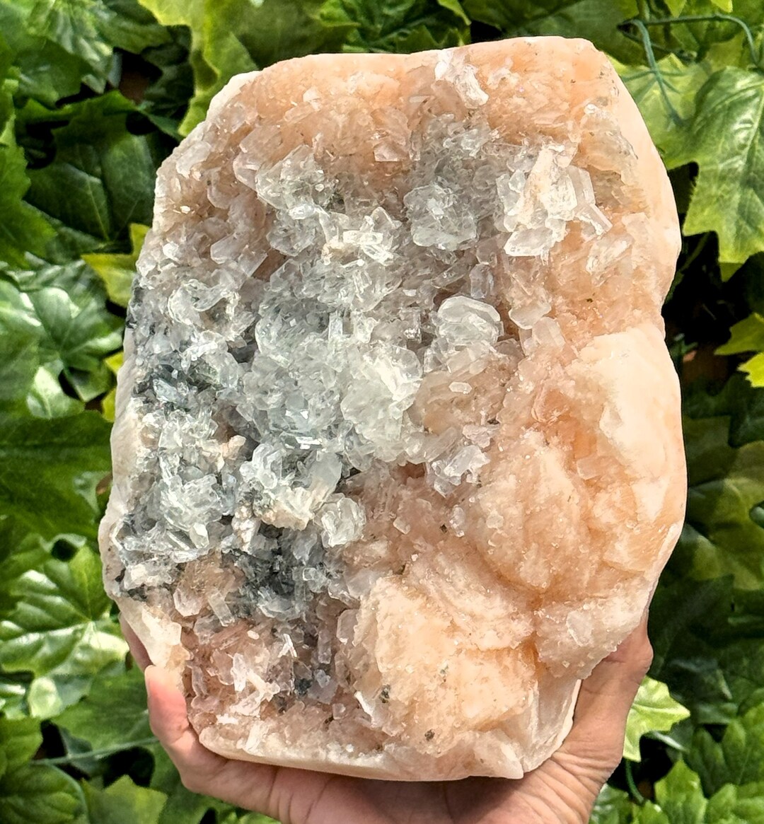Exquisite Apophyllite With Stilbite Crystal 240MM Authentic Indian ...