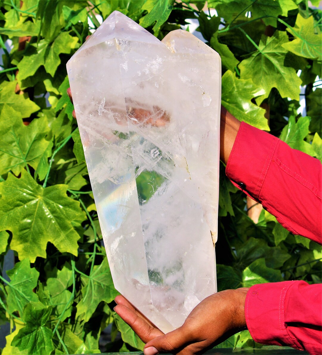 Huge 430MM 6 Faceted Natural Tantric Twin Quartz Metaphysical Stone ...