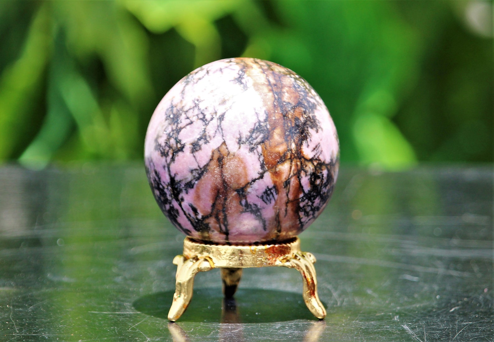 A Beautiful Large 50MM Pink Rhodonite Stone Healing Charged | Etsy