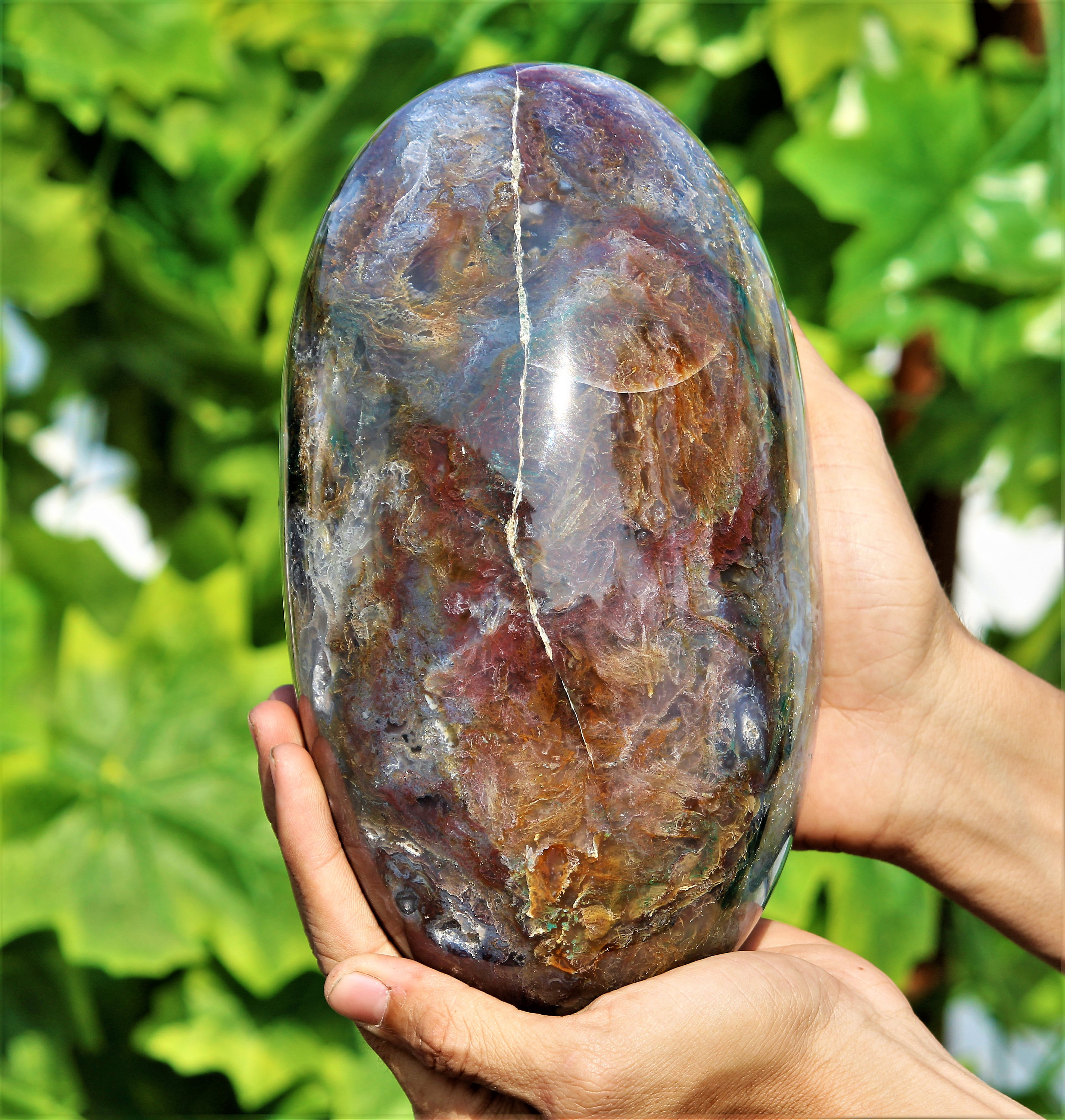 Beautiful Large 225MM Moss Agate Stone Healing Charged | Etsy
