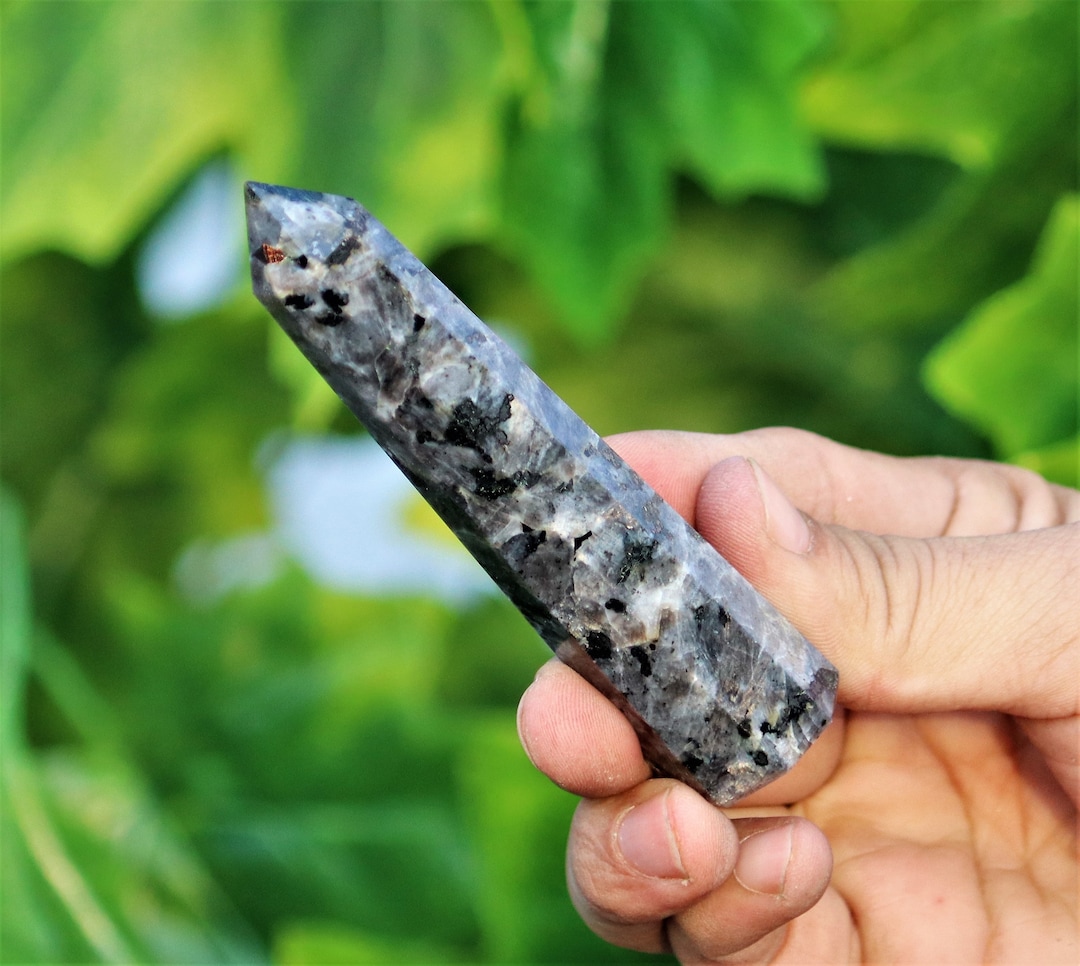 Truly Beautiful Large 100MM X 20MM Larvikite Stone From Norway Silver ...