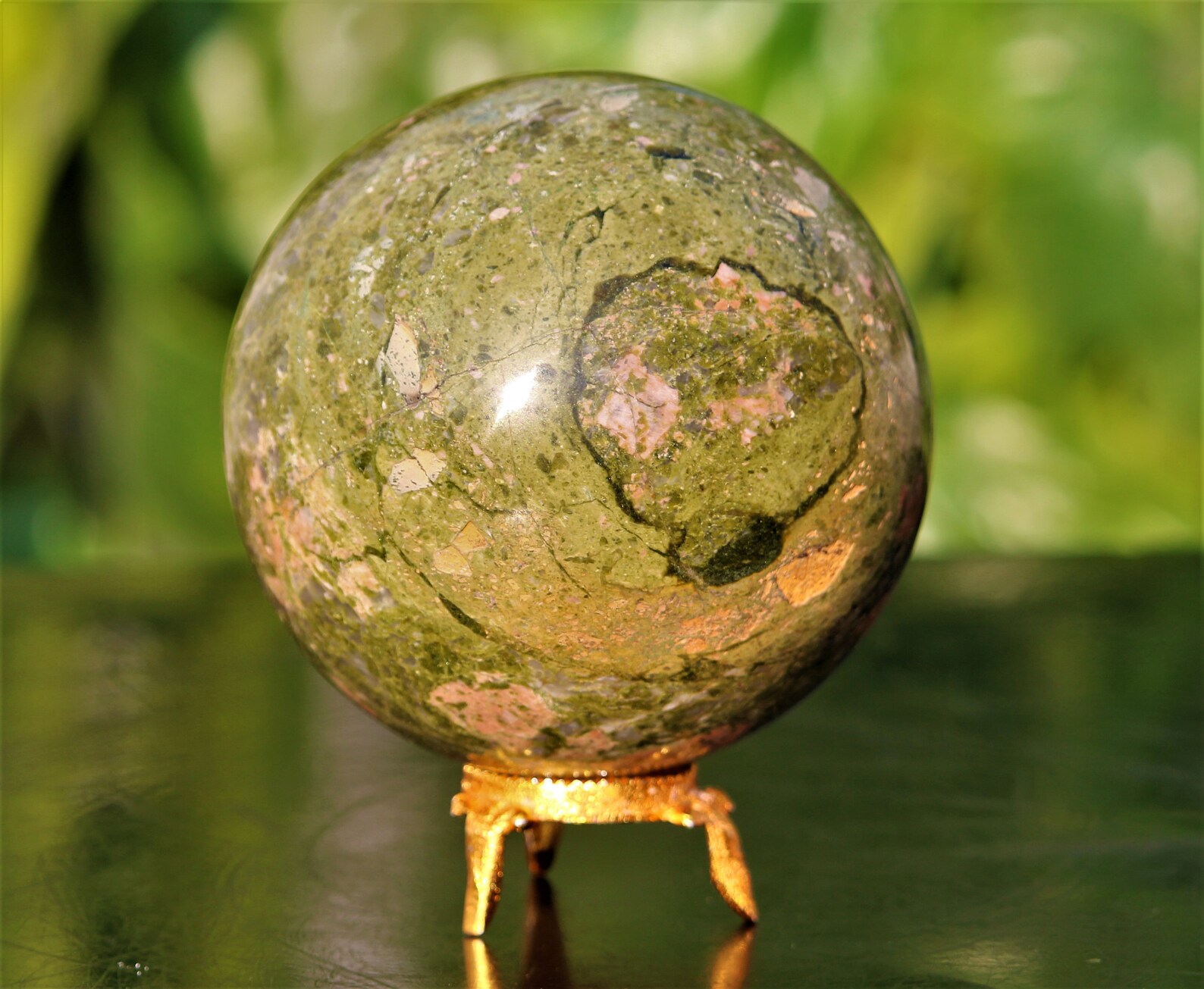 Truly A Beautiful Large 85MM Green Unakite Stone Healing - Etsy