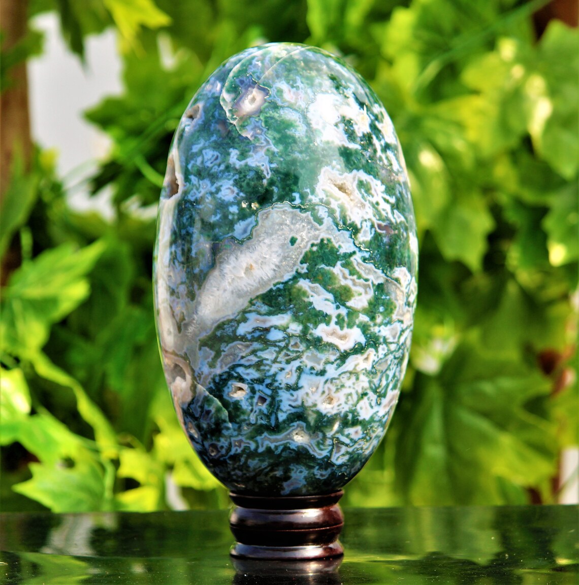 Amazing Huge 240MM Green Druzy Moss Agate Stone Healing | Etsy