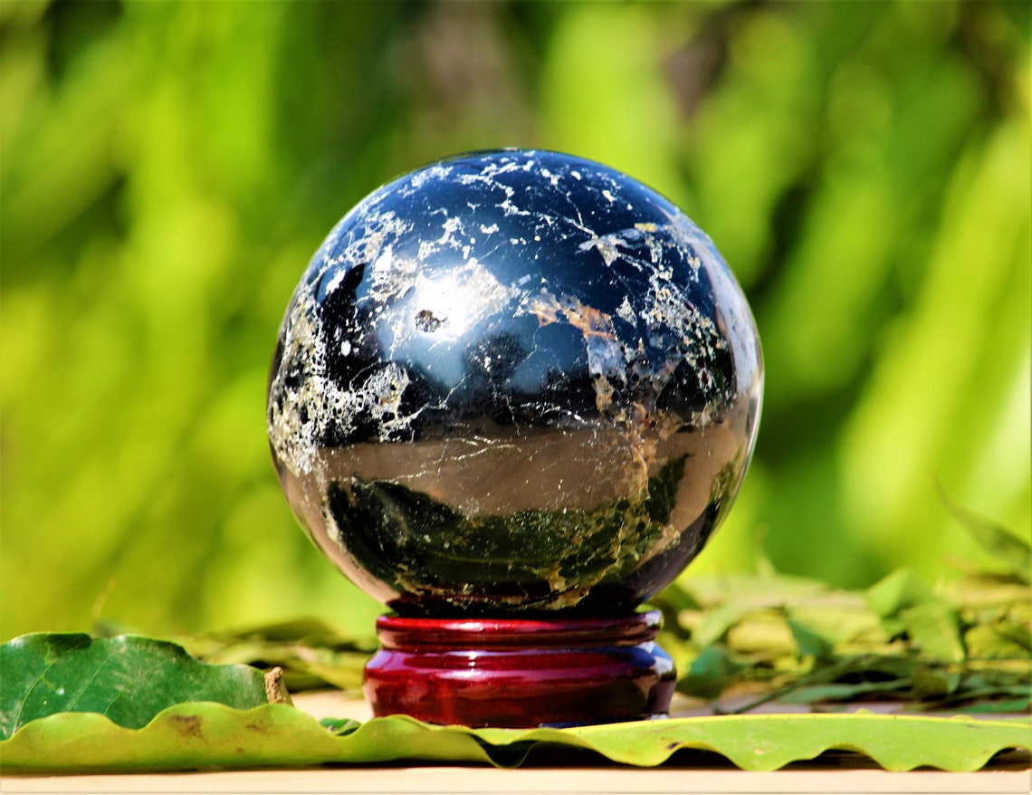 Beautiful Large 85MM Black Biotite Stone Healing Charged | Etsy