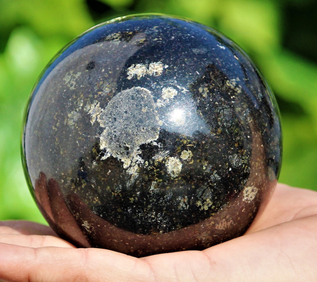 90MM Black Coppernite Power Sphere Reiki Charged Healing Crystal Ball ...