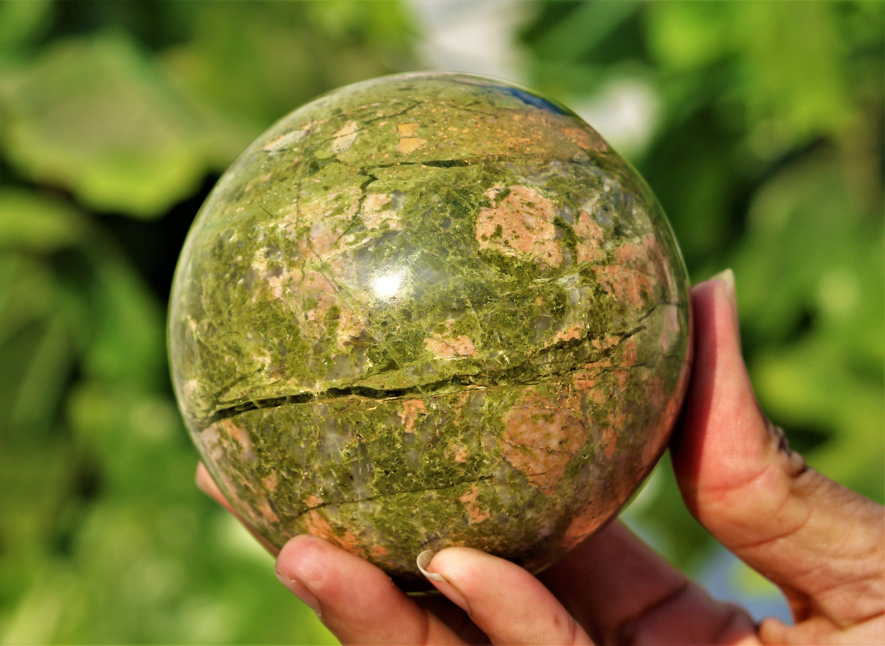 Truly A Beautiful Large 85MM Green Unakite Stone Healing - Etsy