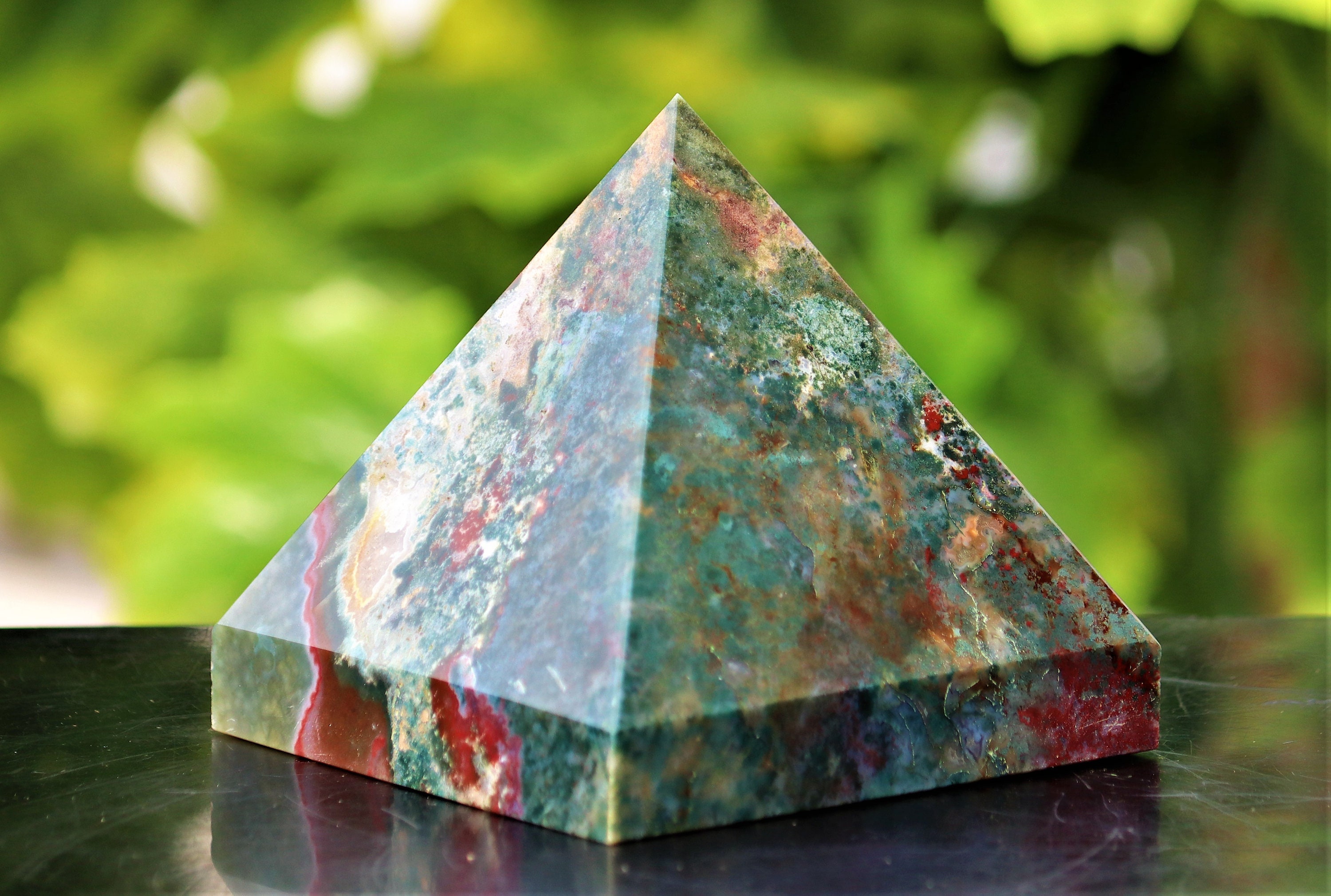 Beautiful Large 100MM Green Ocean Jasper Stone Healing Charged | Etsy