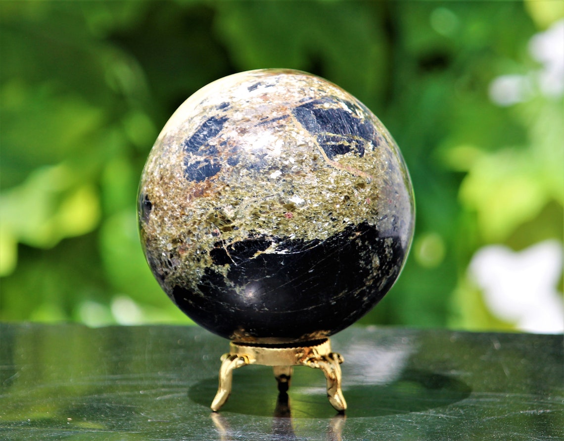 Beautiful Large 85MM Black Biotite Stone Healing Charged - Etsy