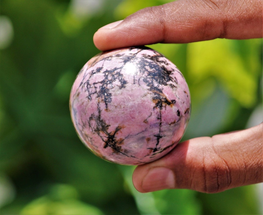 A Beautiful Large 50MM Pink Rhodonite Stone Healing Charged - Etsy