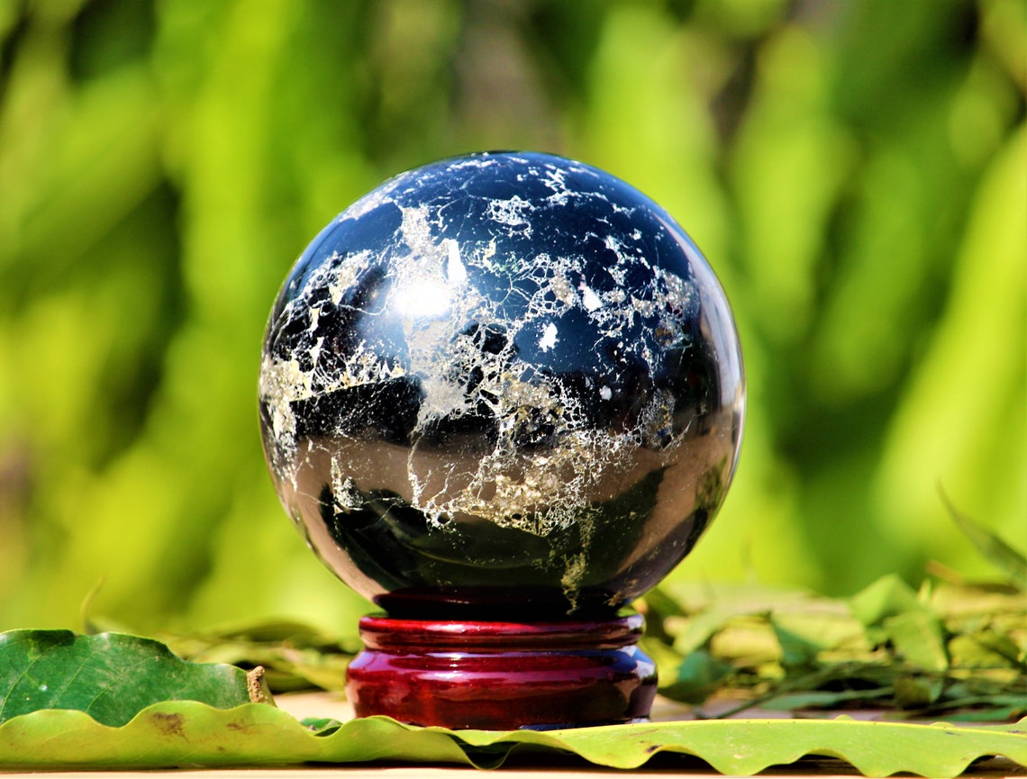 Beautiful Large 85MM Black Biotite Stone Healing Charged | Etsy
