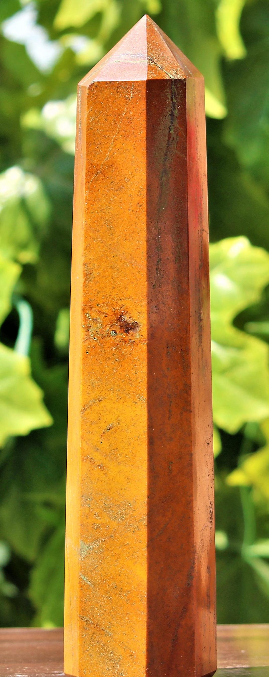 245MM Camel Jasper Stone Obelisk Point Tower Reiki Healing Charged ...