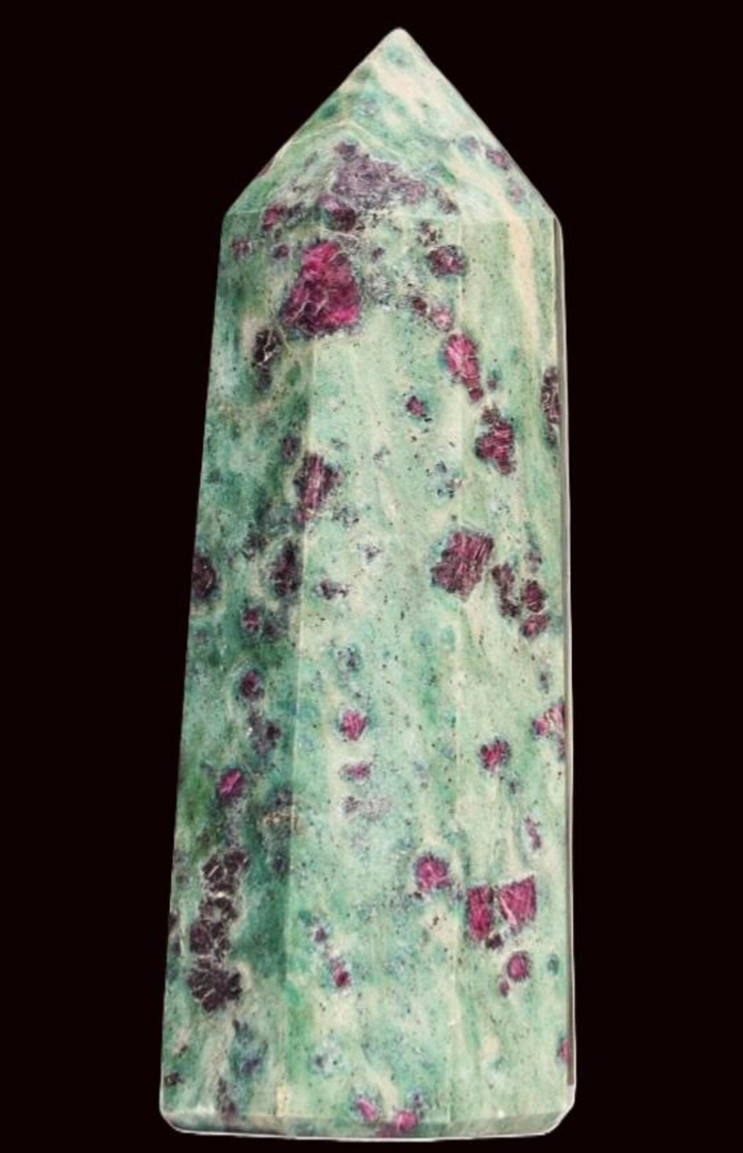Green Ruby Fuchsite Obelisk Tower: Reiki Chakra Healing Stone, (190MM ...