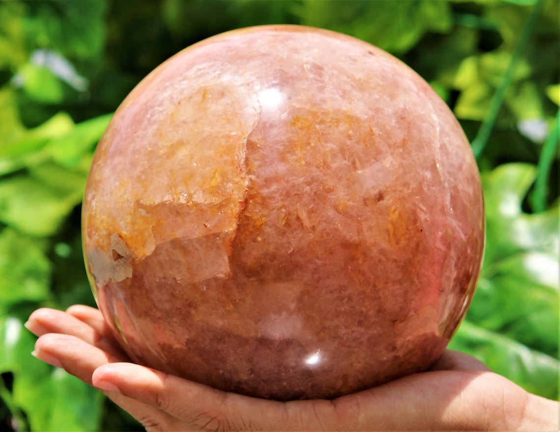 Beautiful Large 150MM Golden Quartz Stone Healing Charged - Etsy