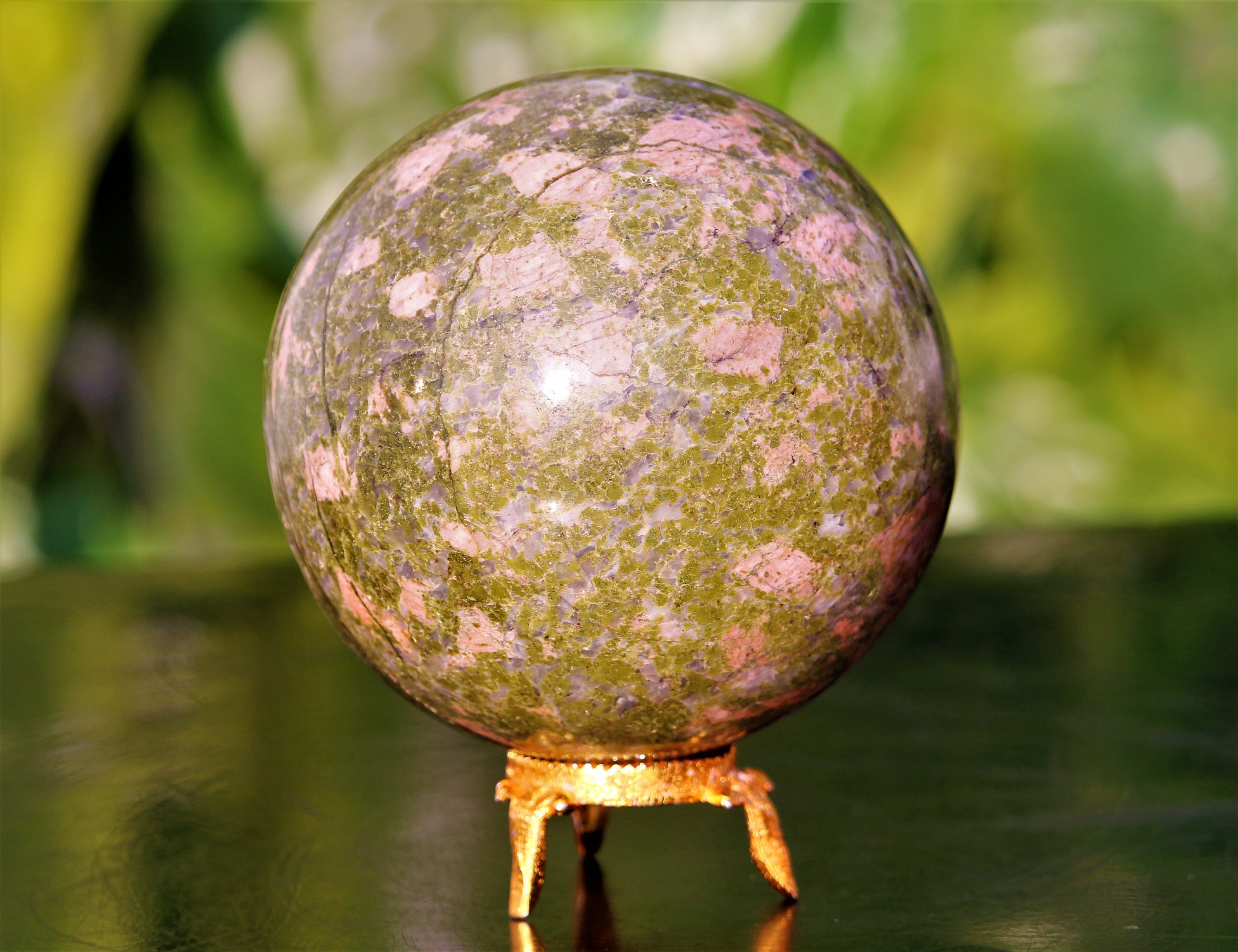 Truly A Beautiful Large 85MM Green Unakite Stone Healing - Etsy