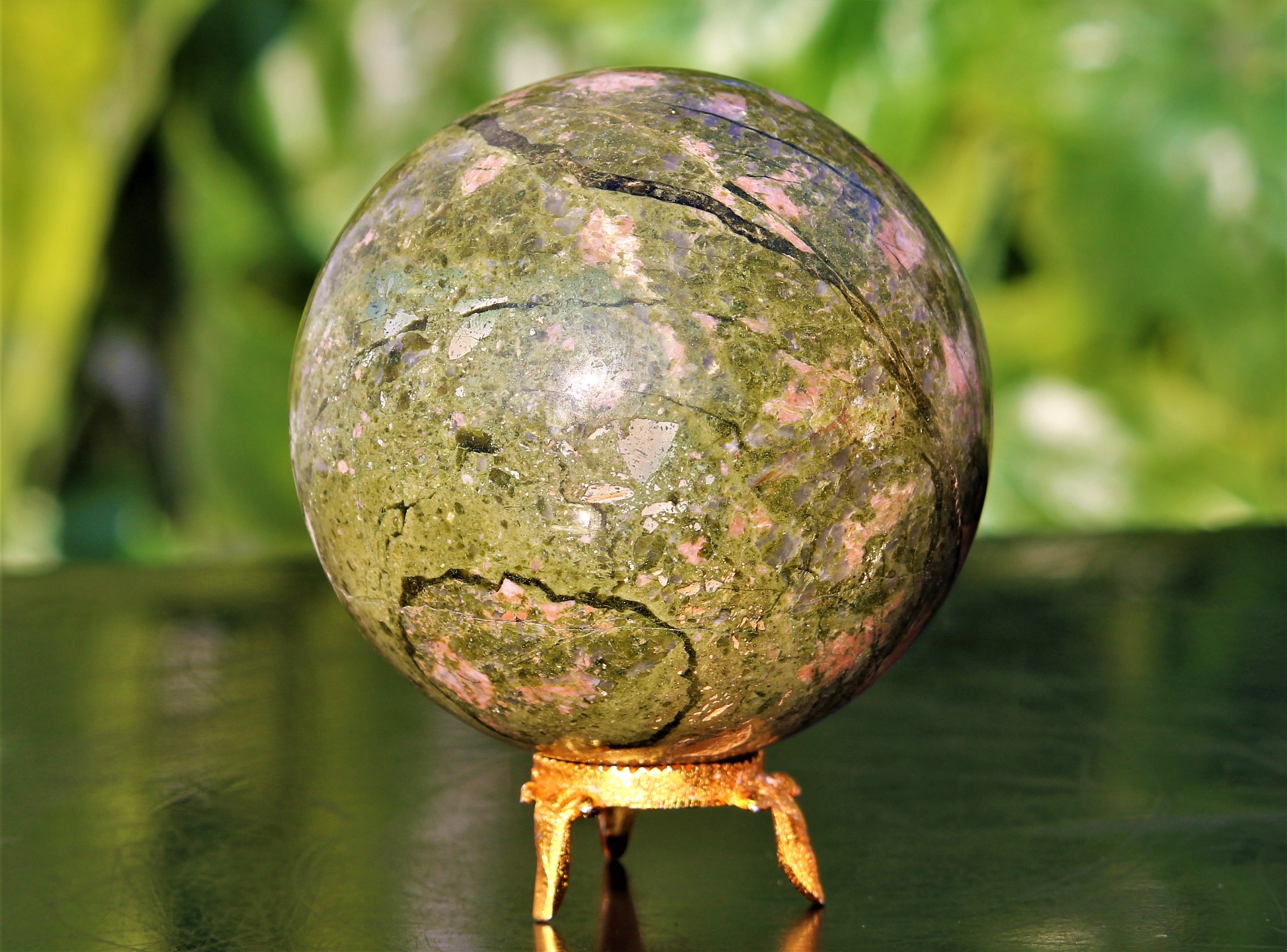 Truly A Beautiful Large 85MM Green Unakite Stone Healing - Etsy