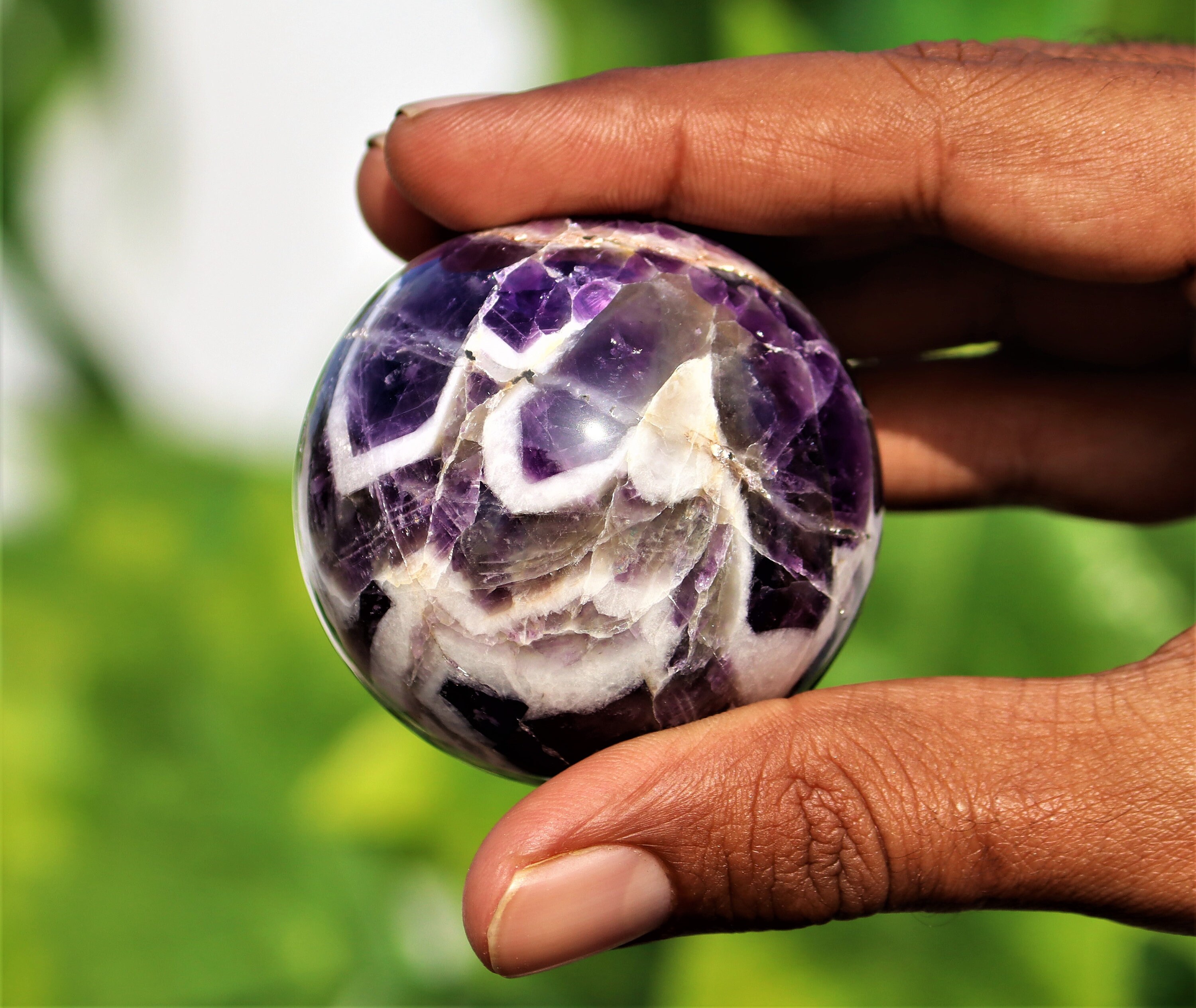 Amazing Polished Large 55MM Natural Banded Blue Amethyst Stone | Etsy