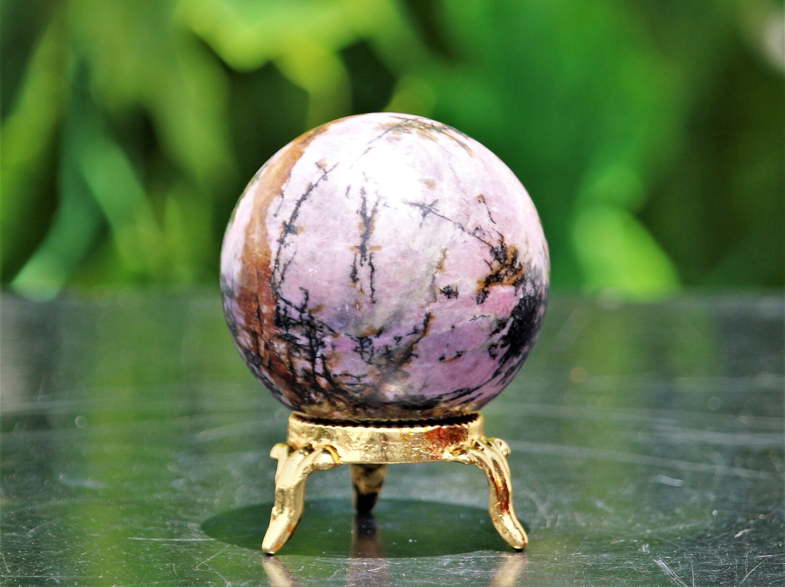 A Beautiful Large 50MM Pink Rhodonite Stone Healing Charged | Etsy