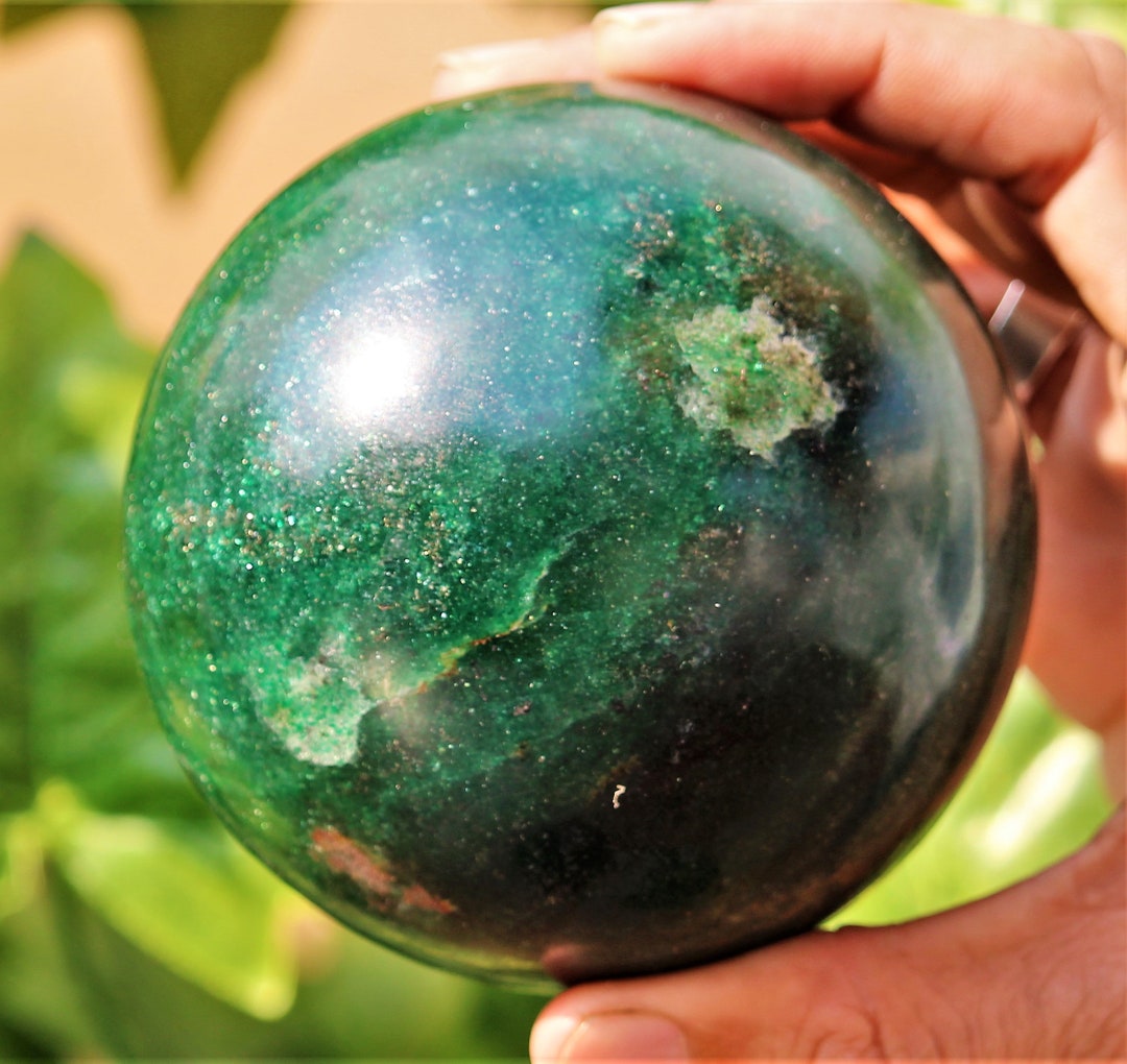 A Beautiful Large 90MM Natural Green Kyanite Stone Healing Charged ...