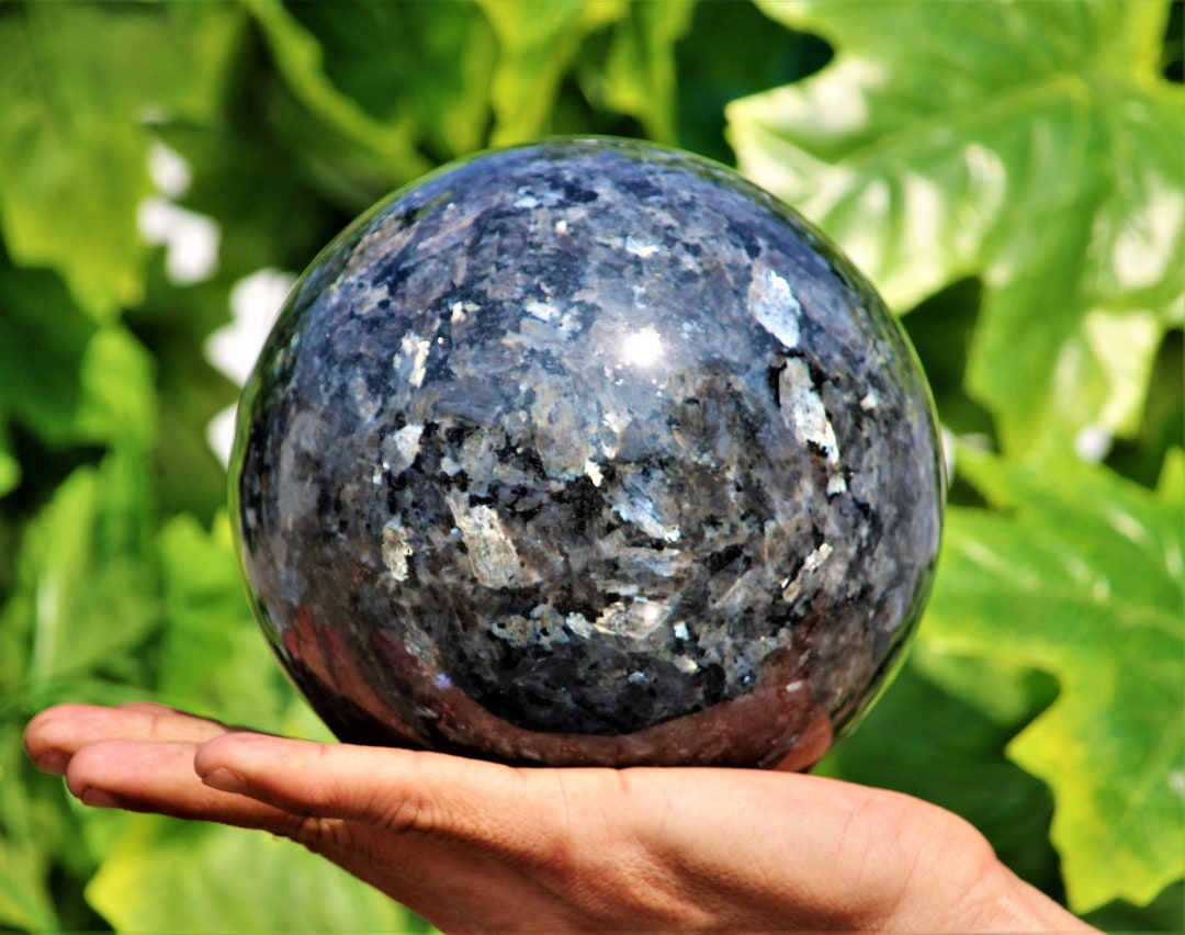 Beautiful Large 140MM Natural Larvikite Stone Crystal Healing Energy ...