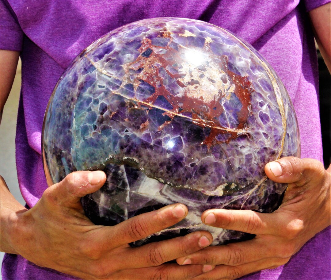 Beautiful Huge 240MM Blue Amethyst Stone Healing Charged Metaphysical ...