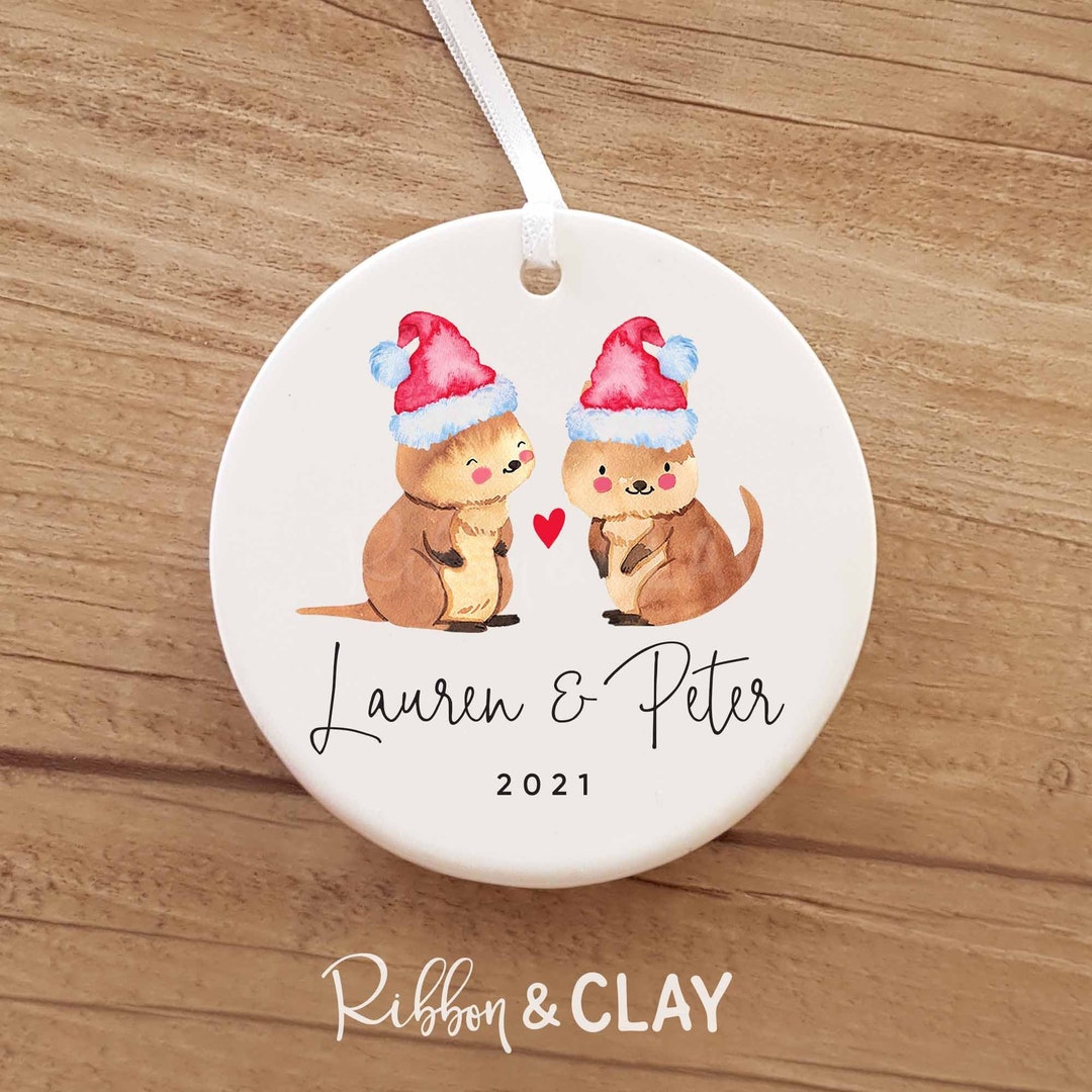 Quokka Couple Personalised Christmas Ornament, Names, Siblings ...
