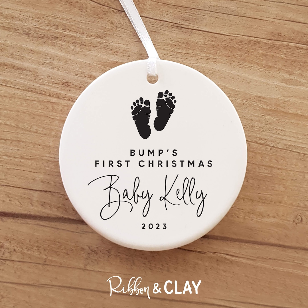 Bump's First Christmas Ornament, Personalised Ornament, Pregnancy ...