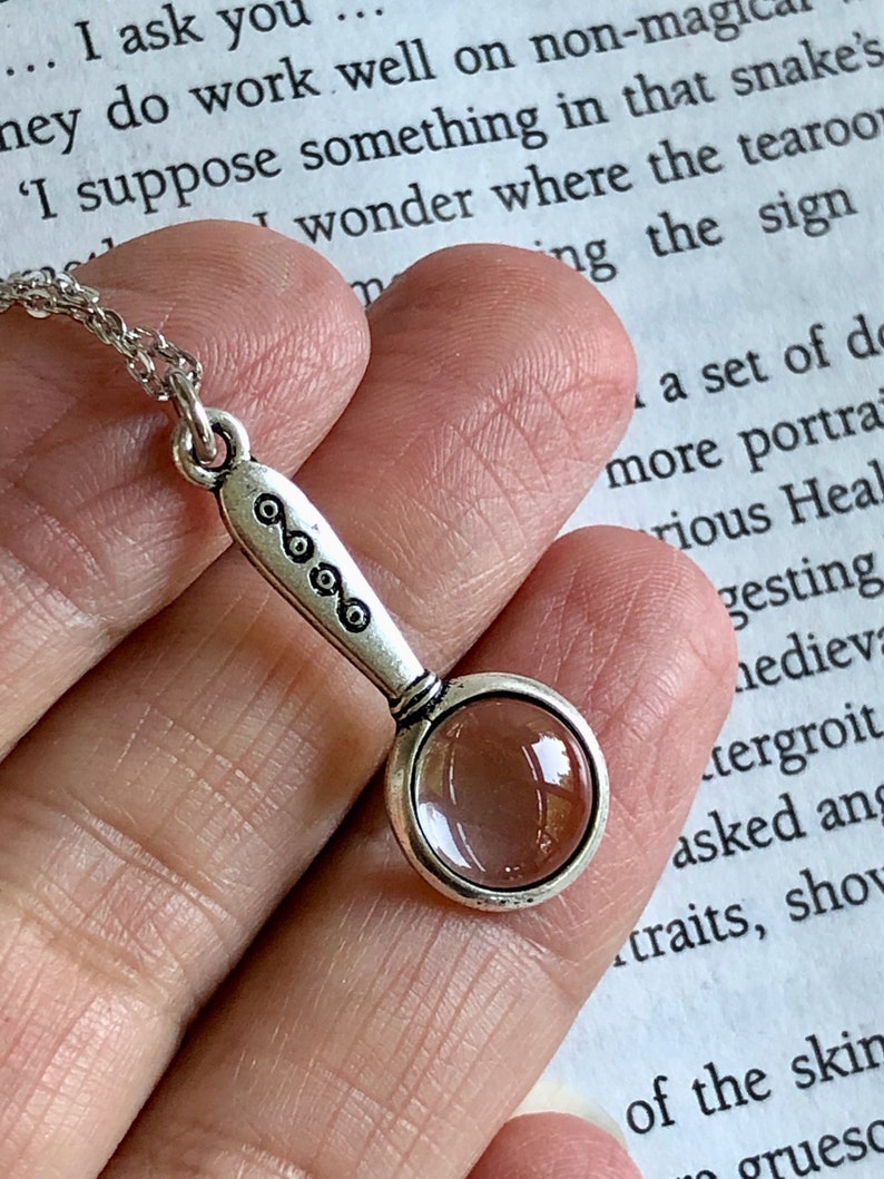 Tiny Magnifying Glass Necklace, Small Silver Monocle Pendant ...