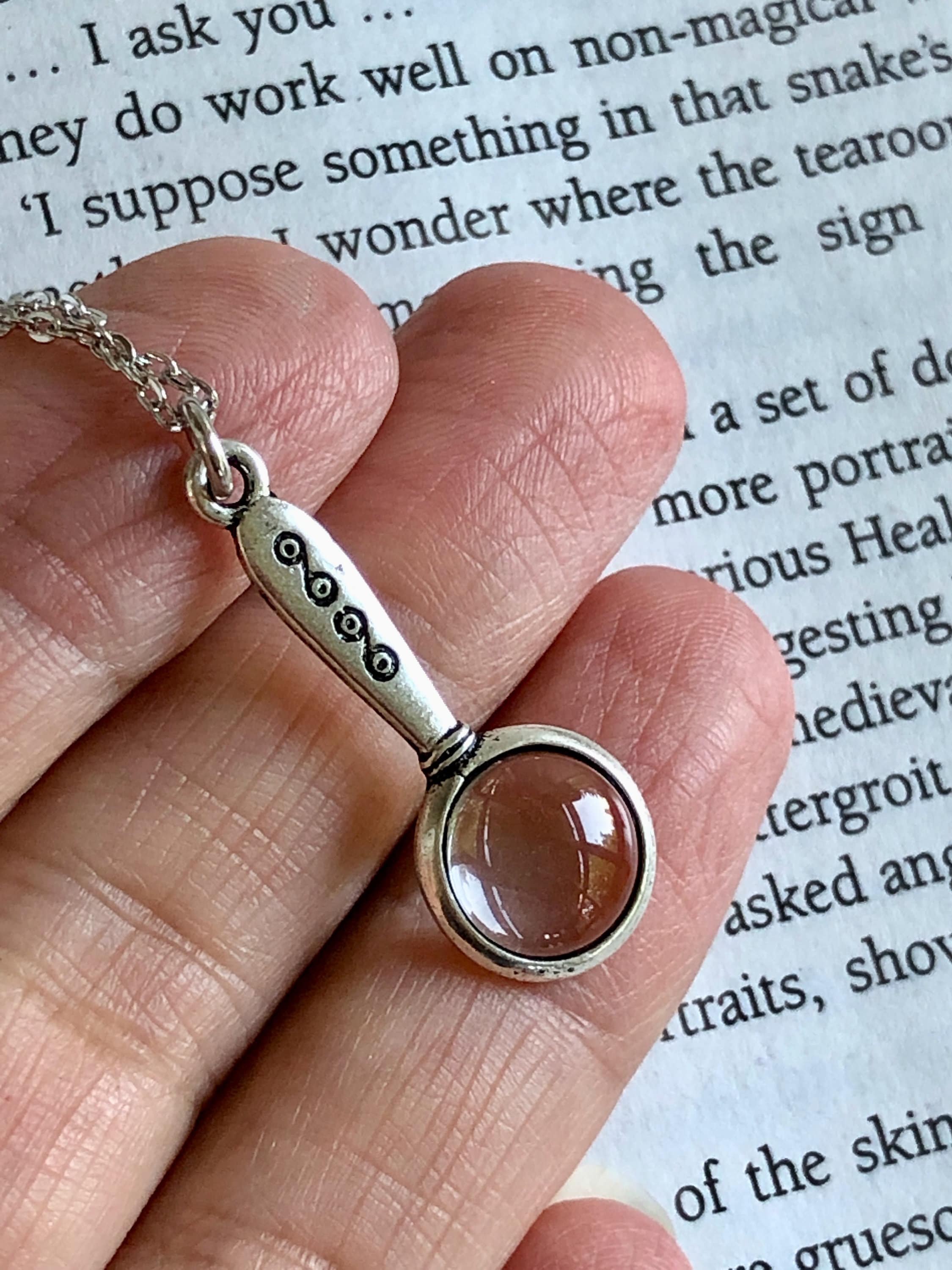 Tiny Magnifying Glass Necklace, Small Silver Monocle Pendant ...