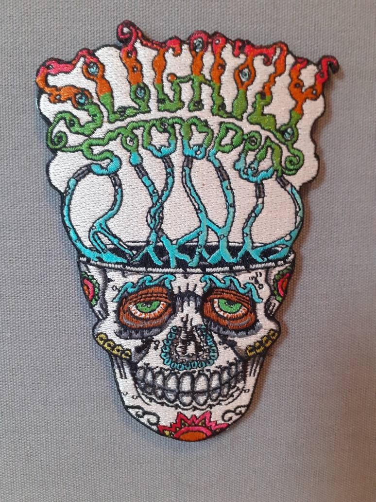 Slightly Stoopid sugar skull hook back patch | Etsy