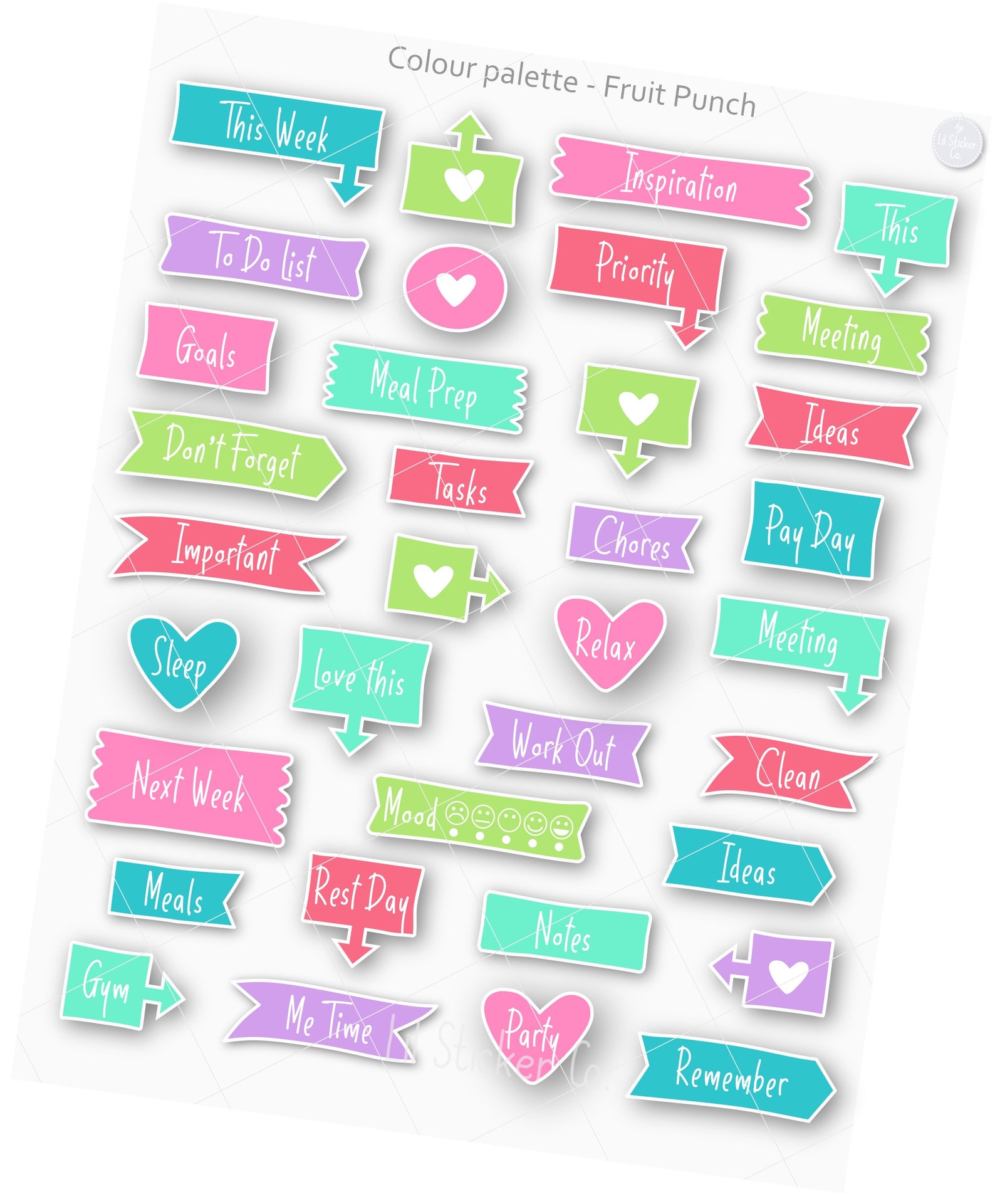 Pretty Word Stickers Cute Word Stickers GoodNotes Stickers | Etsy