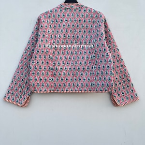 Block Print Quilted Jackets Cotton Floral Bohemian Style Fall Winter ...