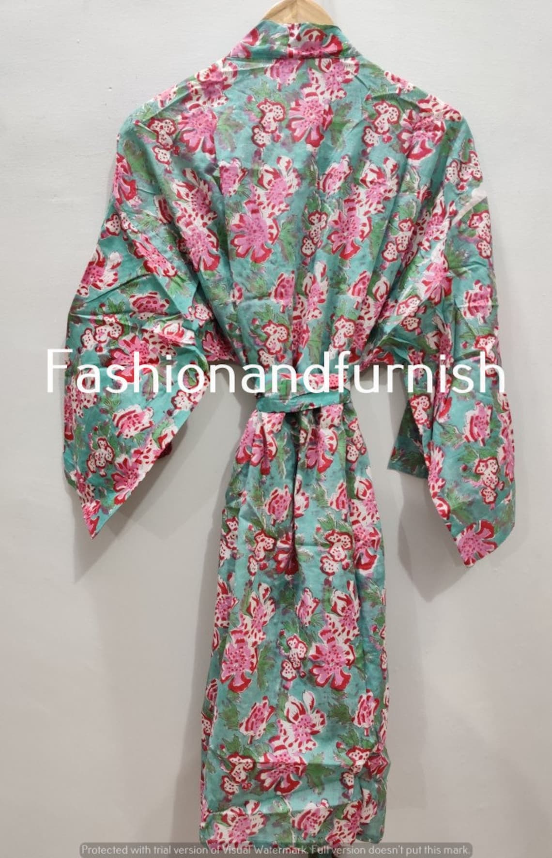 Cotton Kimono Dresses Bath Robe Kimono hand Block Cotton | Etsy