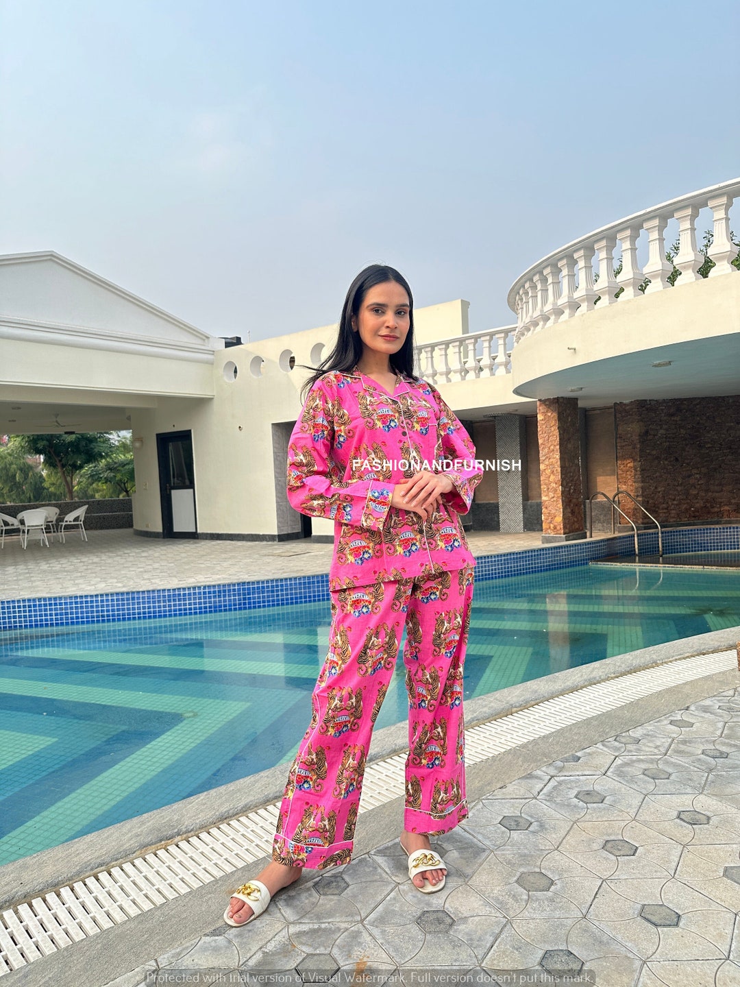 Indian 100% Pure Cotton Pyjamas, Womens Cotton Pj's, Soft Cotton Pajama ...