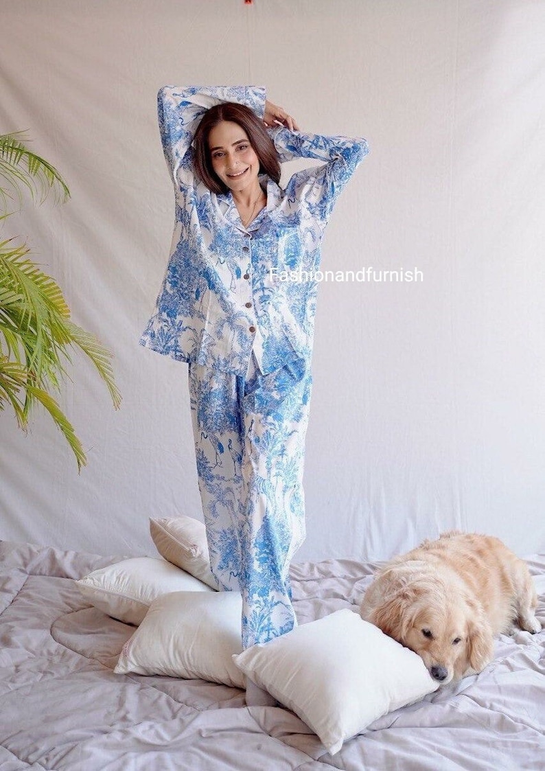 Buy Indian 100% Pure Cotton Pyjamas Womens Cotton Pj's Soft Online in ...