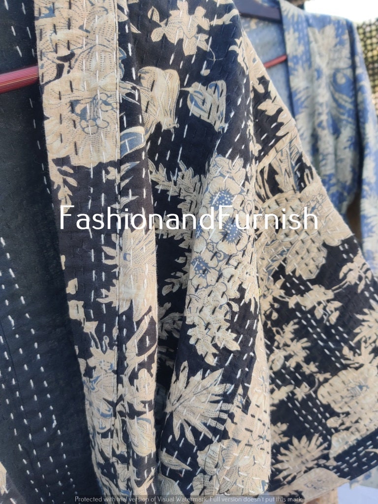 Robes Embroidery Robes Cotton Winter Robes Kantha Kimono | Etsy