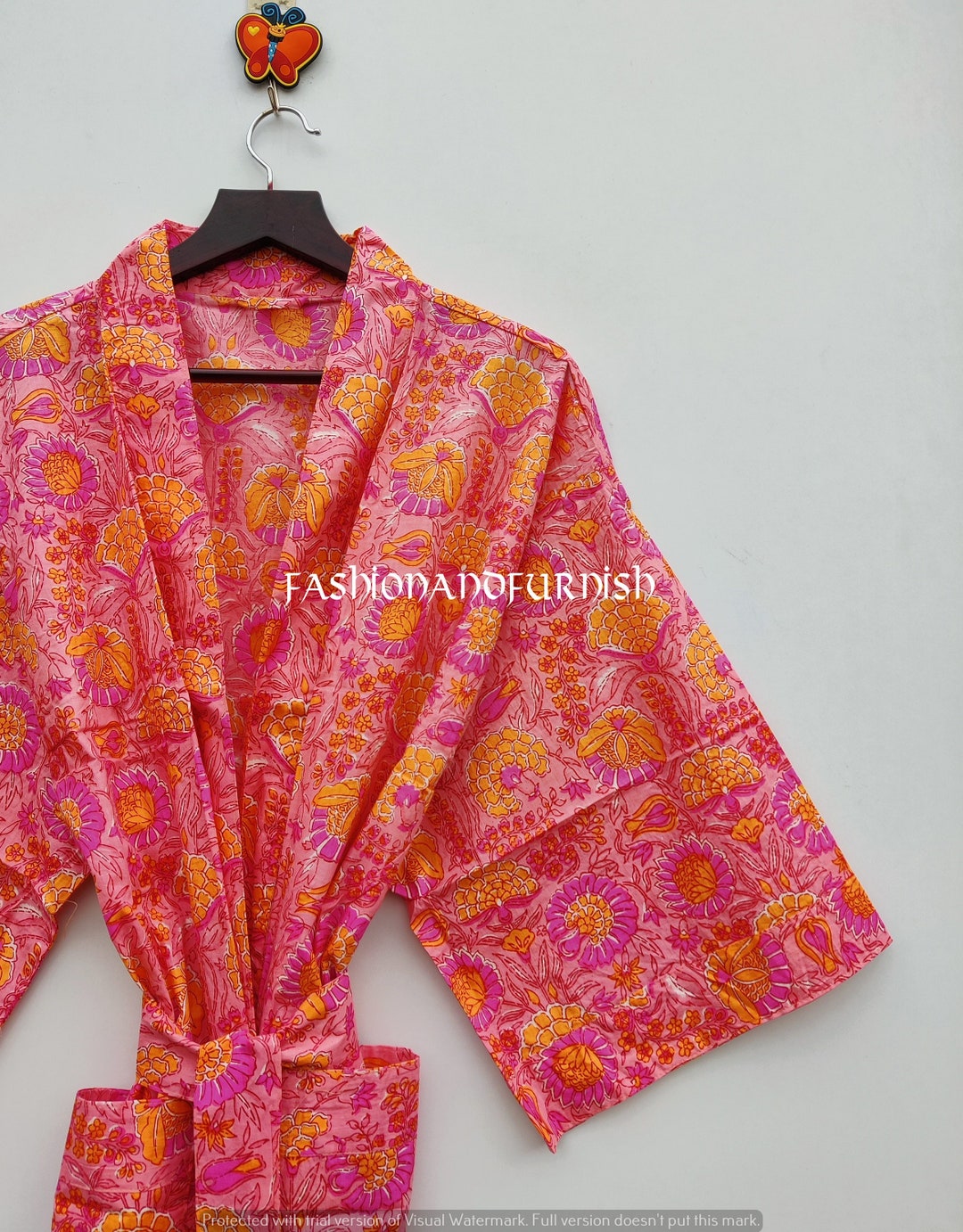Beautiful Cotton Kimono Dress, Bath Robe Kimono, Hand Block Printed ...