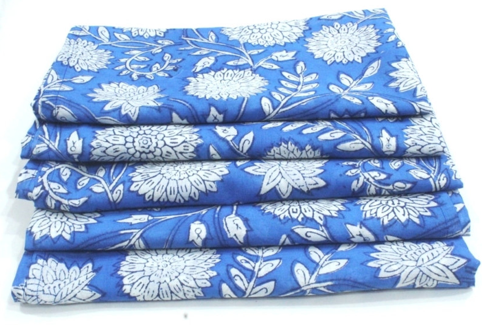 Soft Cloth Cotton Block Print Napkins Set of 5 Same Prints / | Etsy